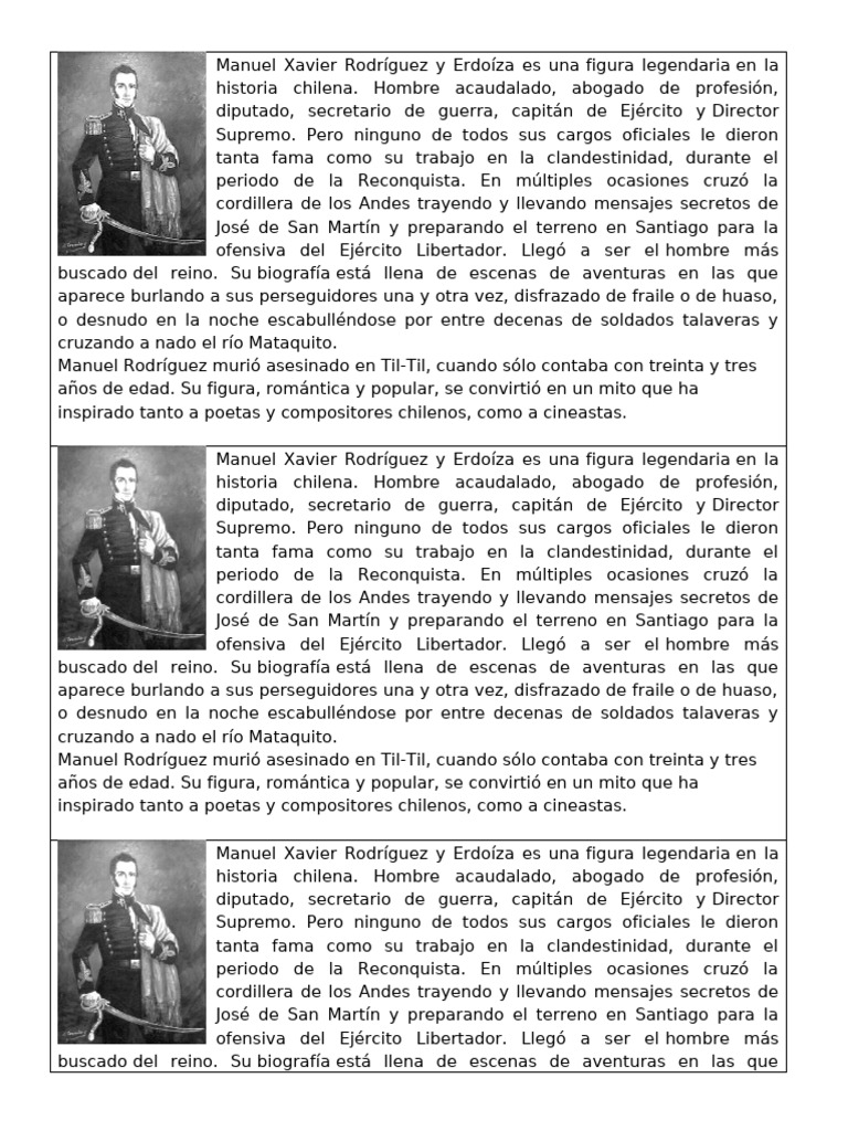 biografía Manuel Rodríguez | PDF