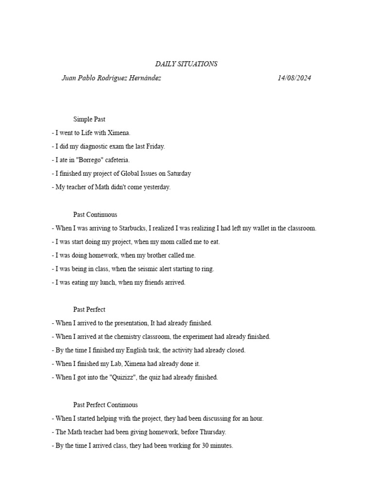 Daily Situations | PDF