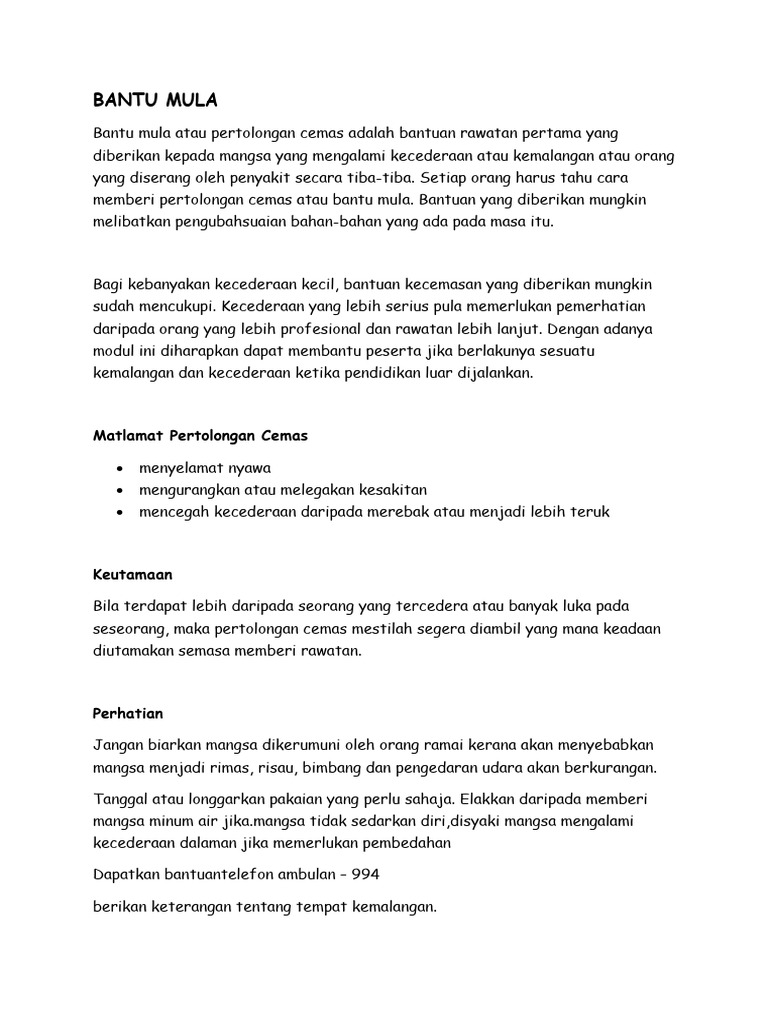 Bantu Mula | PDF