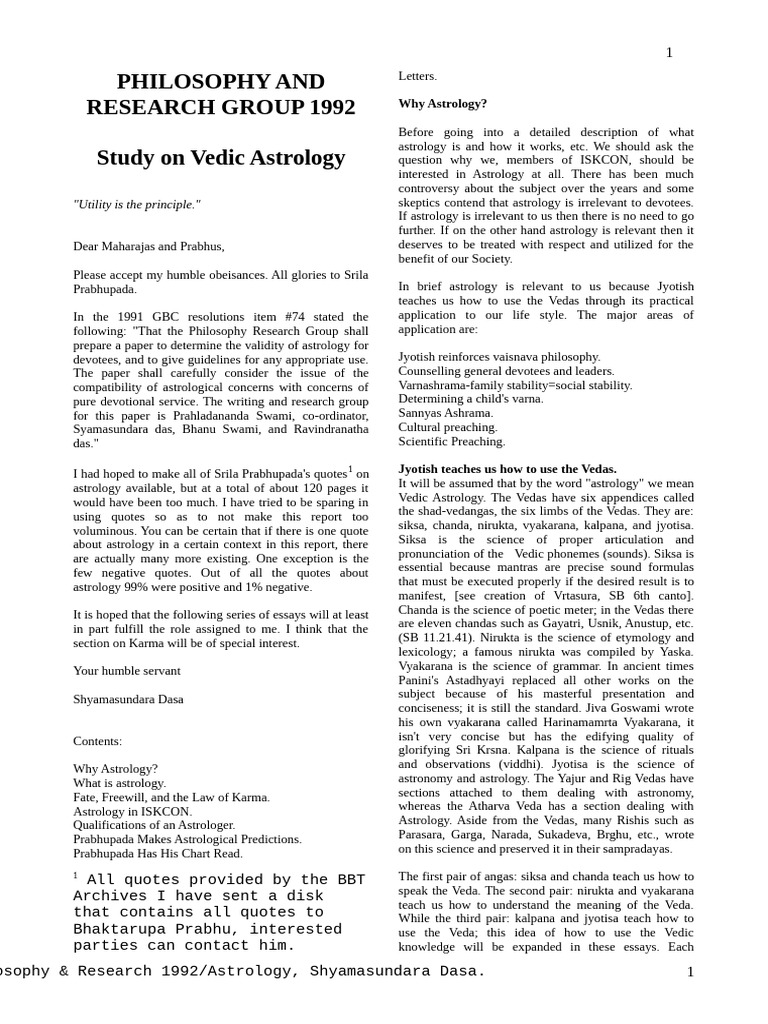 Study On Vedic Astrology | PDF