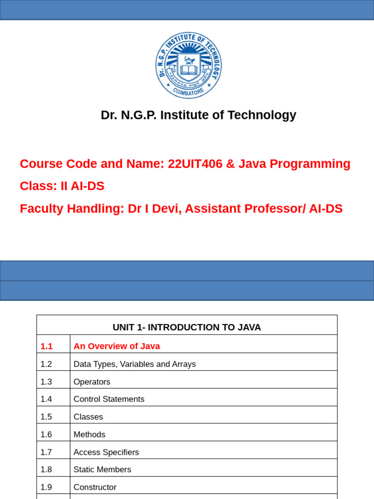 1.1 A Overview of Java | PDF