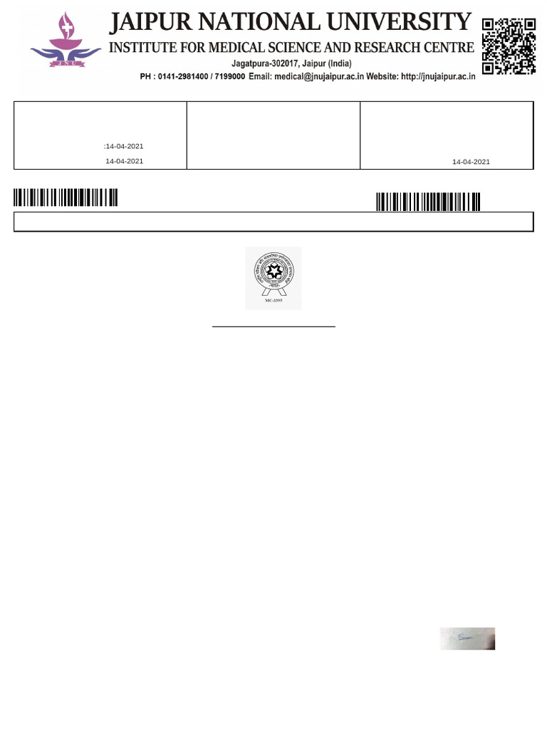 Mohd. Aslam JNUIMSRC | PDF | Diseases And Disorders | Clinical Medicine
