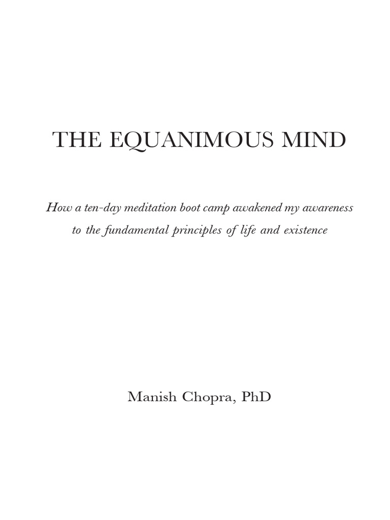 The Equanimous Mind | PDF