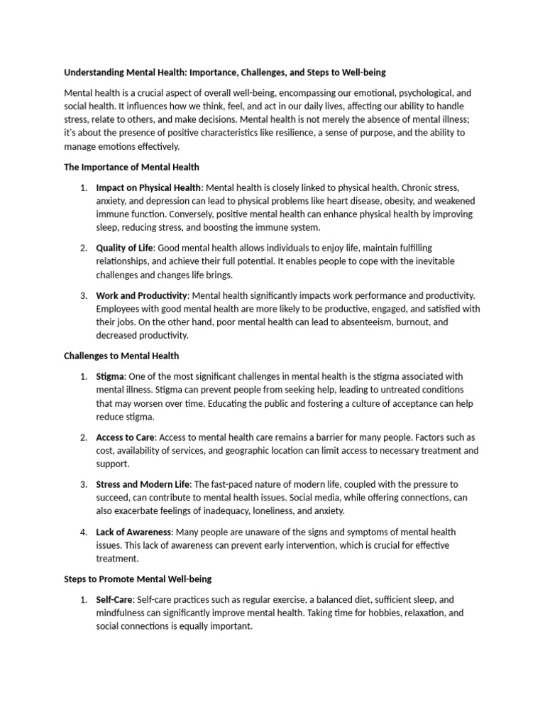 Understanding Mental Health | PDF