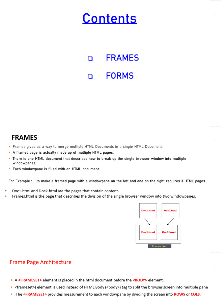 2-Frames and Forms (Unit-2) | PDF