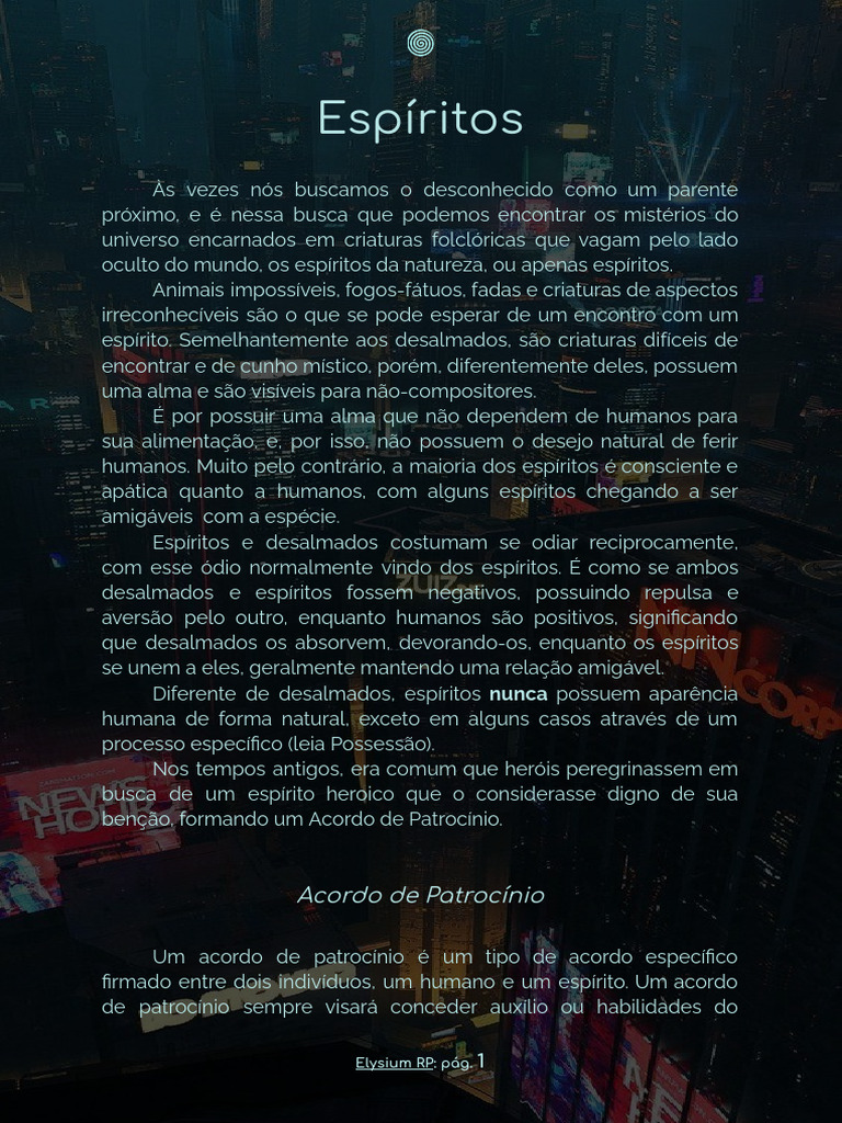 Espiritos Elysium | PDF
