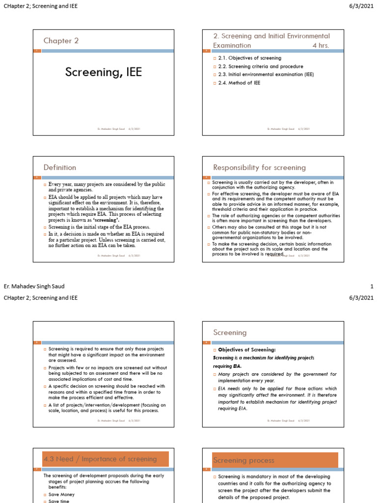 Chapter 2 - Screening and IEE | PDF