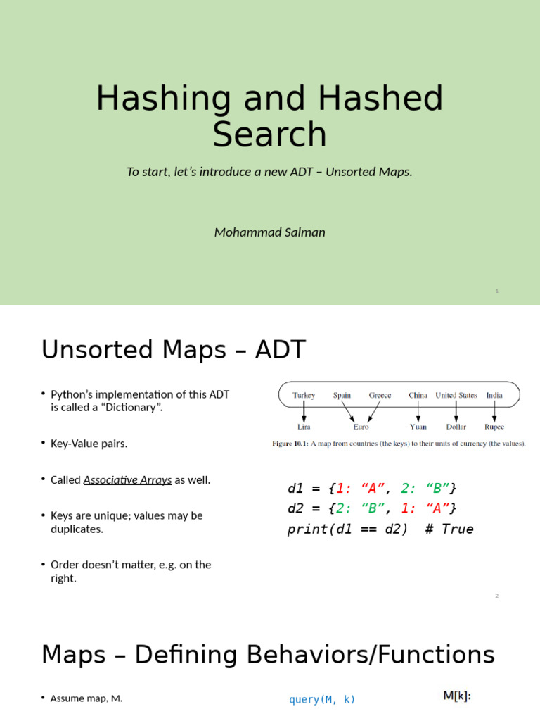 1a Hash Tables | PDF 1a Hash Tables | PDF