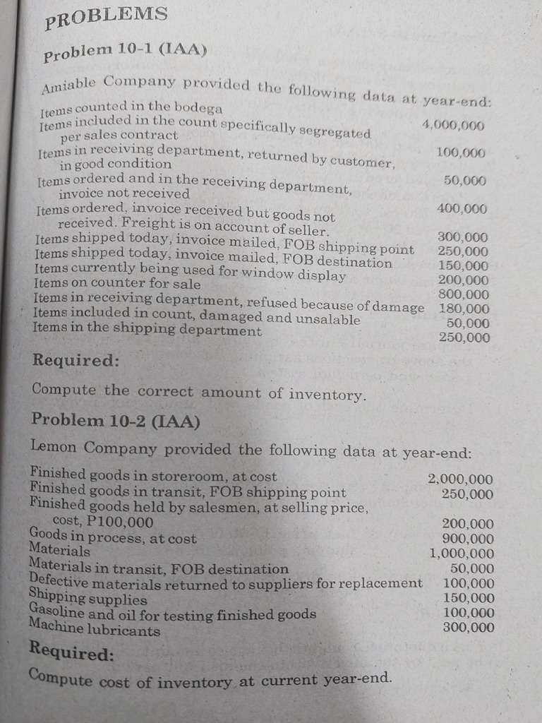 Exercises-Inventory-Part 1 | PDF
