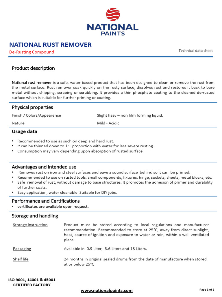 National Rust Remover | PDF