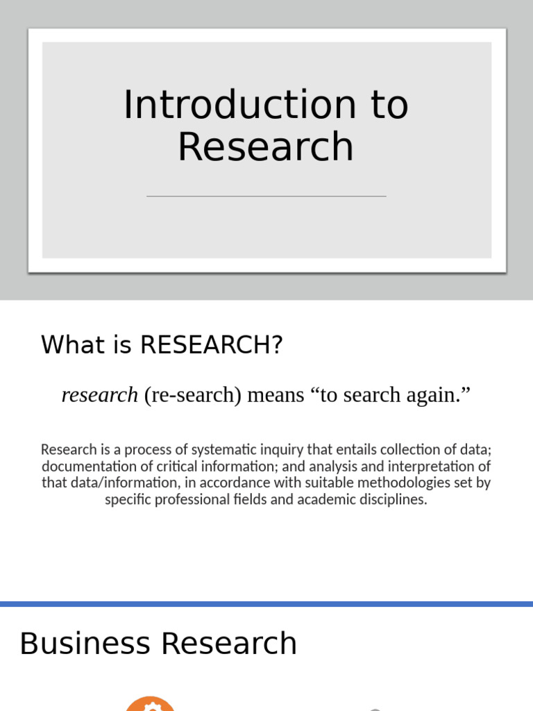 1 Introduction To Business Research | PDF