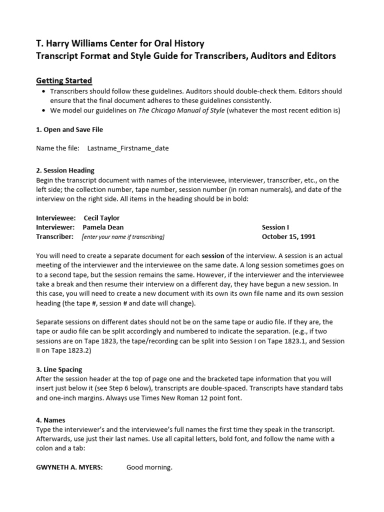 Transcription-Guidelines | PDF