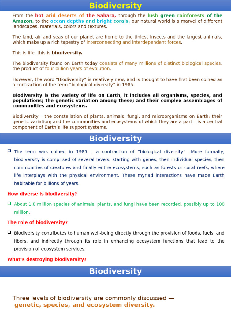 Biodiversity and Sustainable Development Goals | PDF