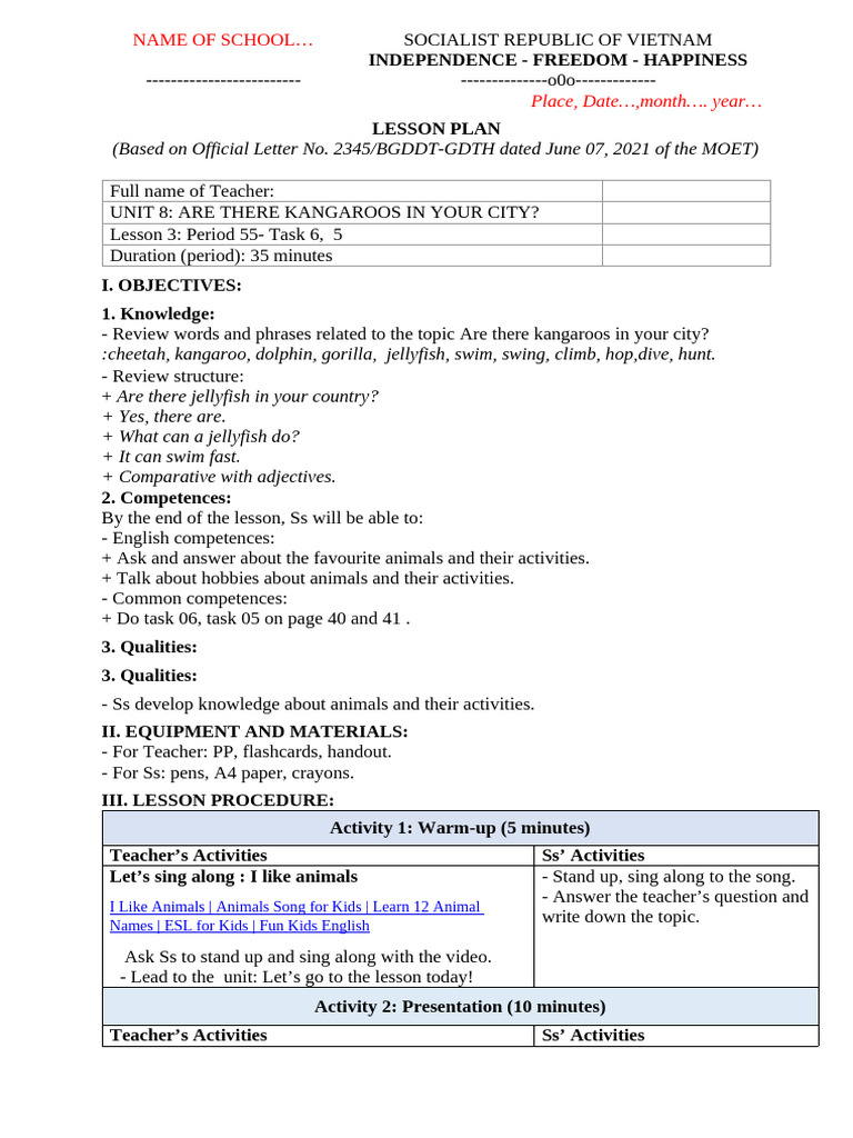 UG3 - UNIT 8 - Period 55lesson 3 | PDF