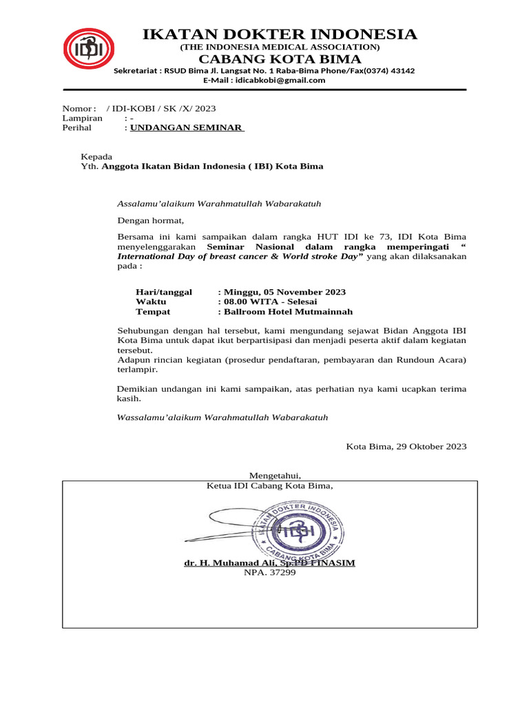 Surat Himbauan Ibi | PDF | Wellness