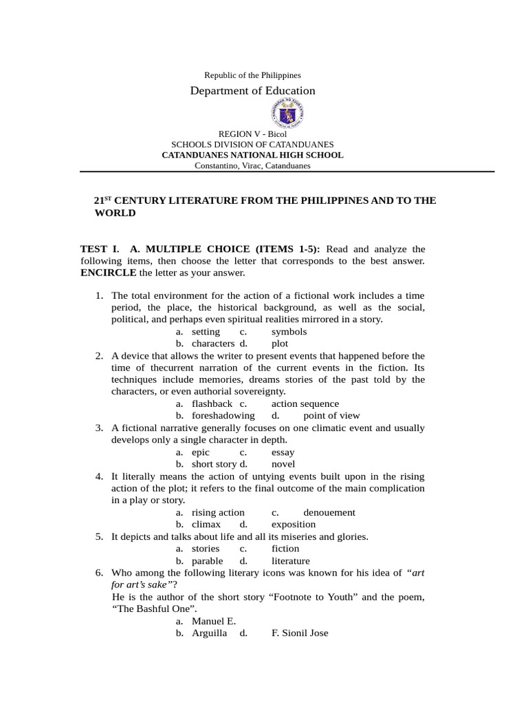 NAT 21st CENTURY PRACTICE TEST 1 | PDF