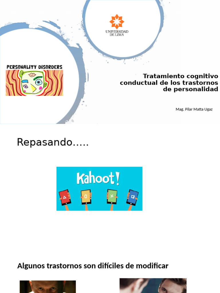 Clase 14 y 15 Tratamiento Cognitivo Conductual en El Tratamiento de Los TTP | PDF | Trastorno ...