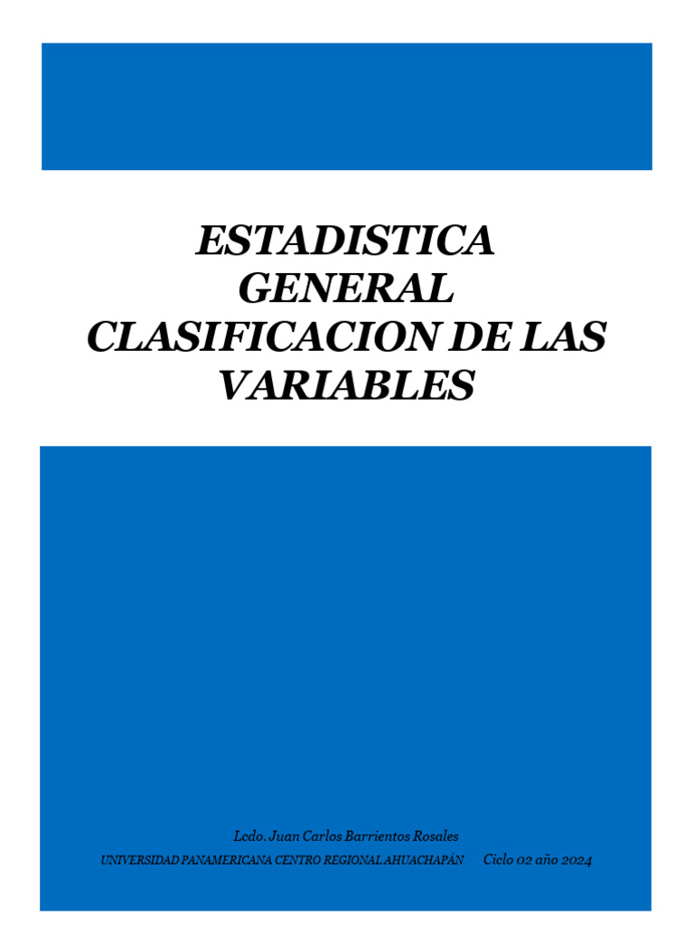 Clasificacion de Las Variables | PDF