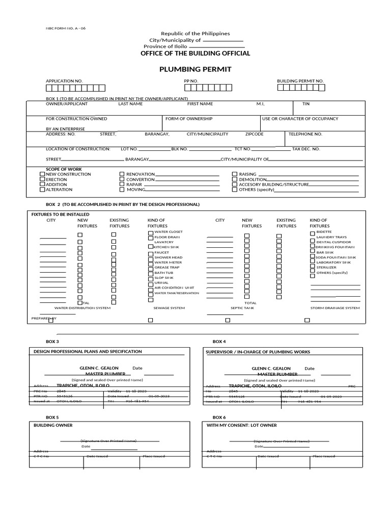 Plumbing Permit | PDF