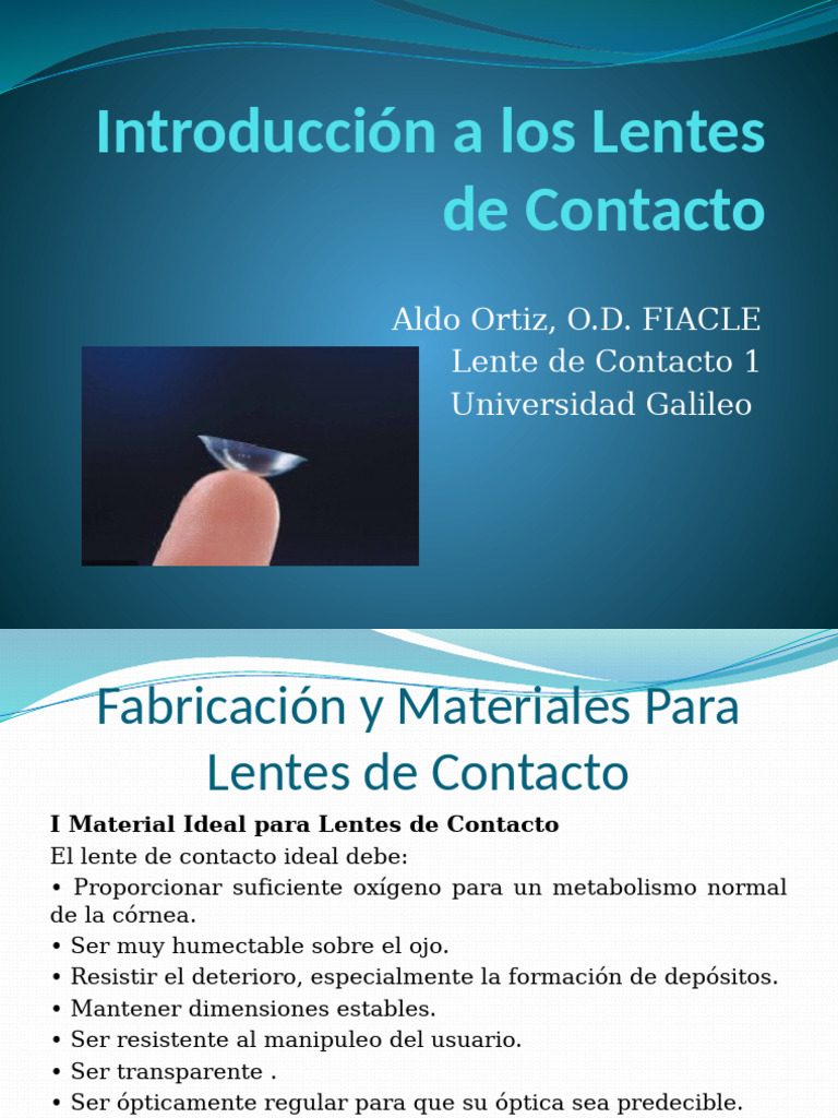 Fabricacion y Materiales para Lentes de Contacto - 2 | PDF