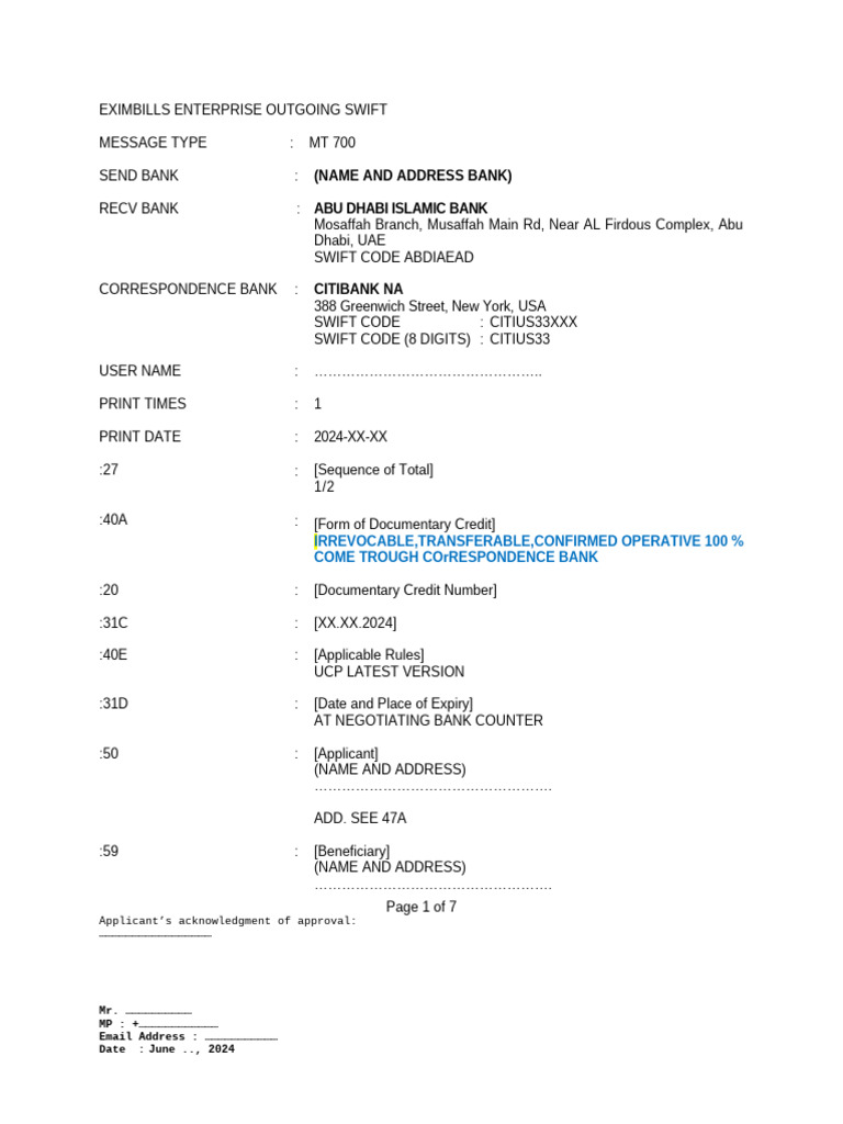 LC Confirmation BLW-RVGT | PDF