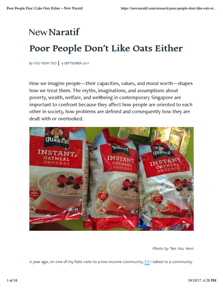 Poor Oats | PDF