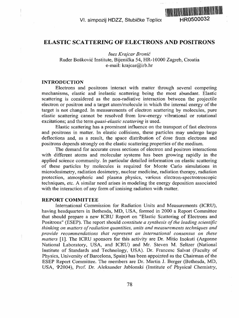 Elastic Scattering of Electrons and Positrons | PDF