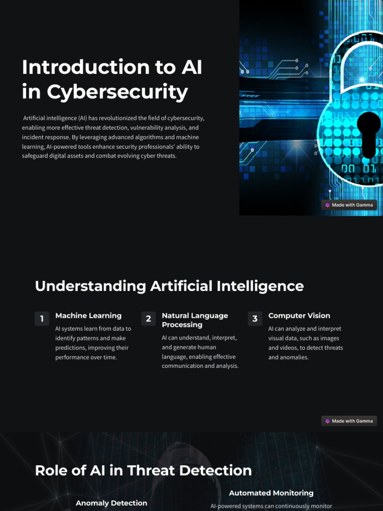 Introduction To AI in Cybersecurity | PDF