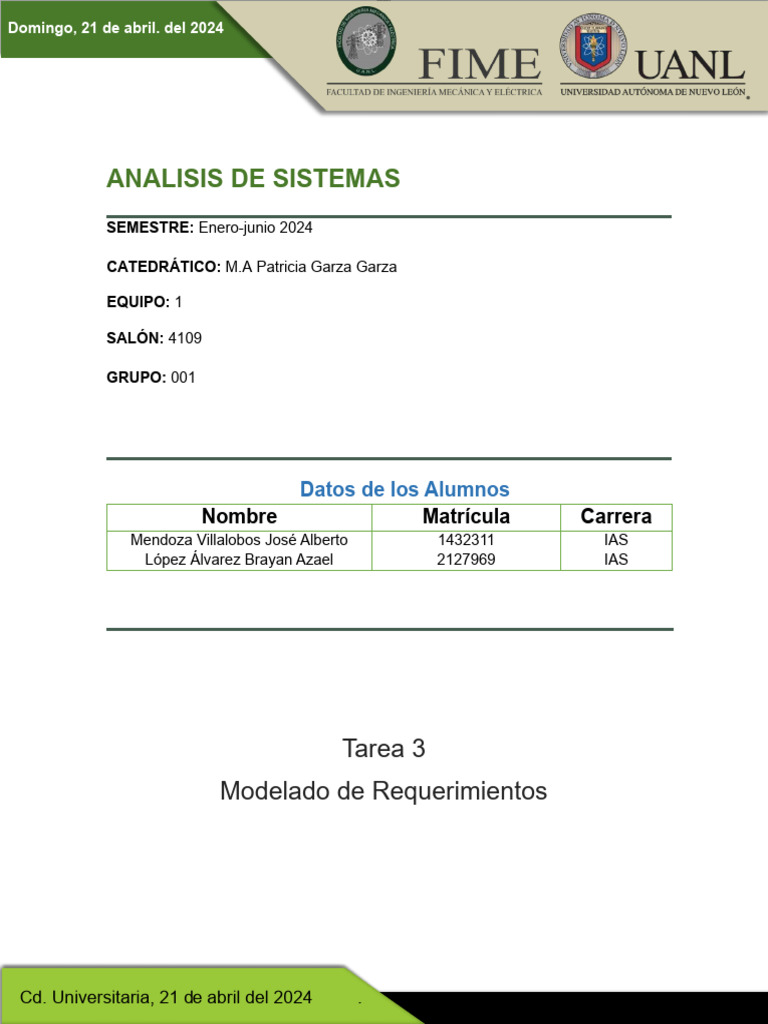 Tarea 3-Modelado de Requerimientos | PDF
