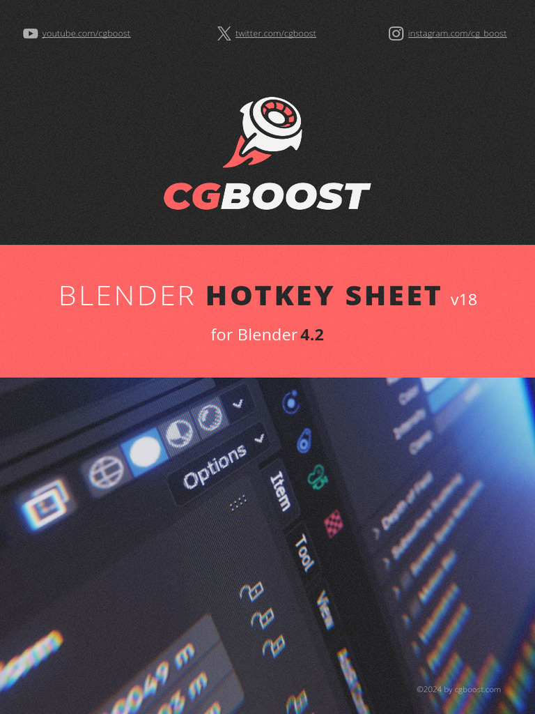 Blender 4.2 Hotkey Sheet Color | PDF