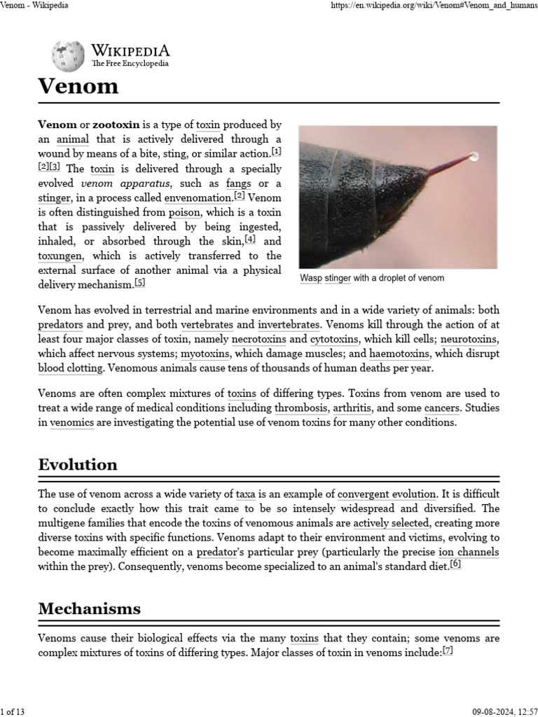 Venom - Wikipedia | PDF