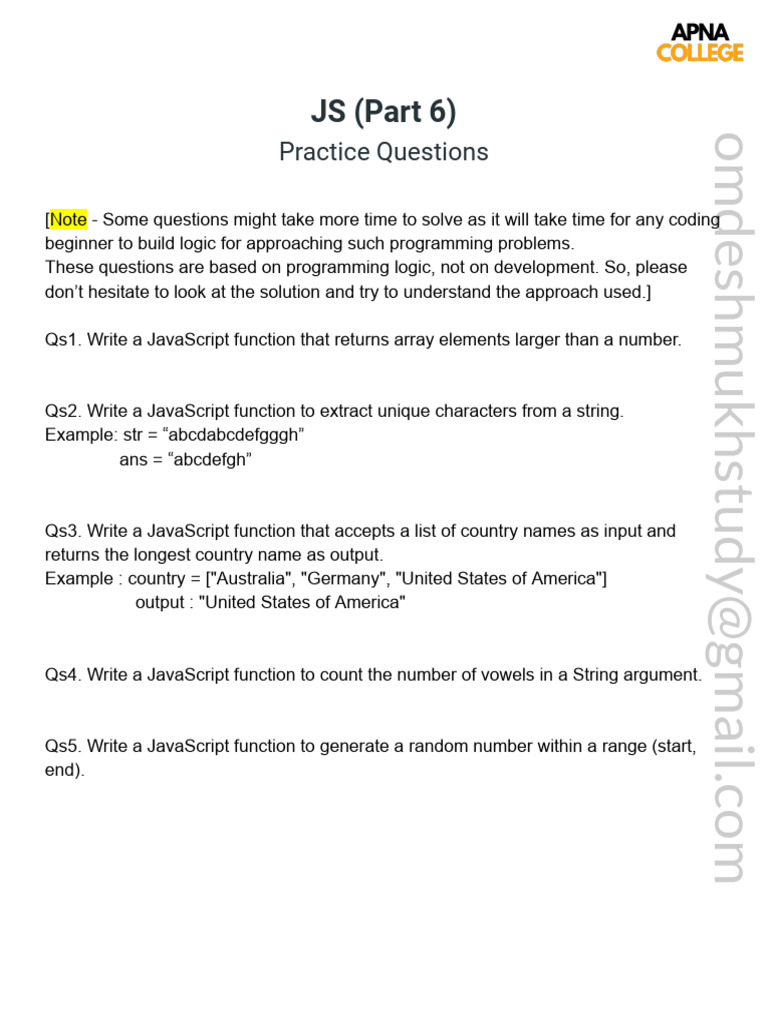 1-JS Part 6 (QS) | PDF