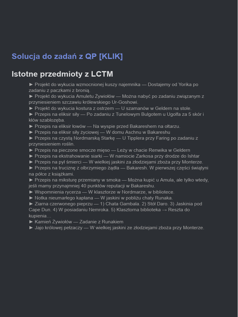 Solucja LTM | PDF