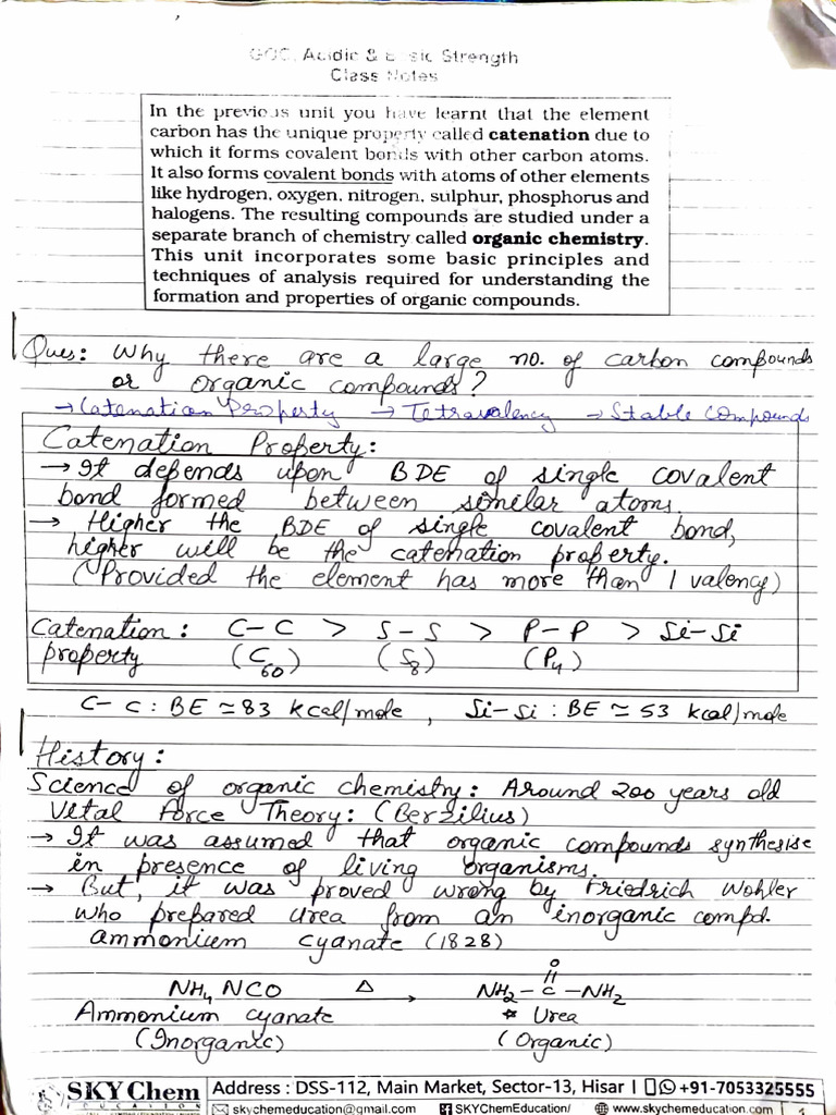 GOC SKYchem Class Notes | PDF