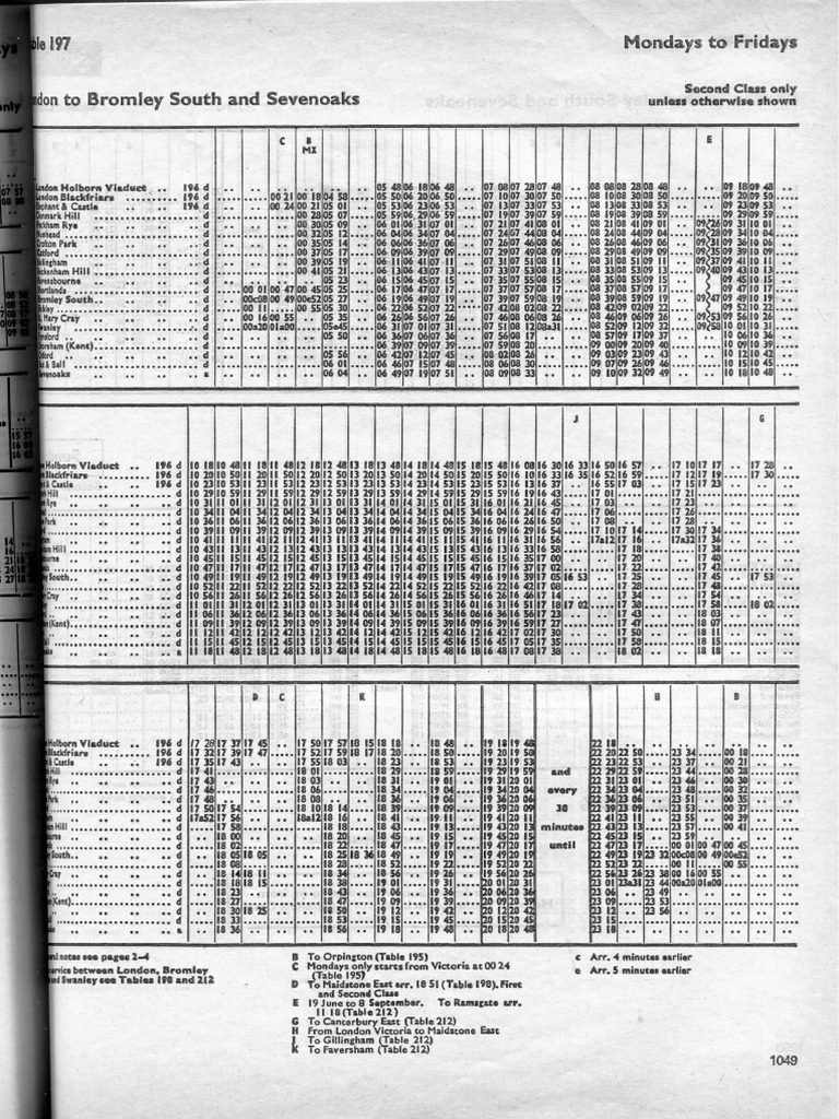 1978 BR Passenger Timetables 197, 198, and 199 | PDF