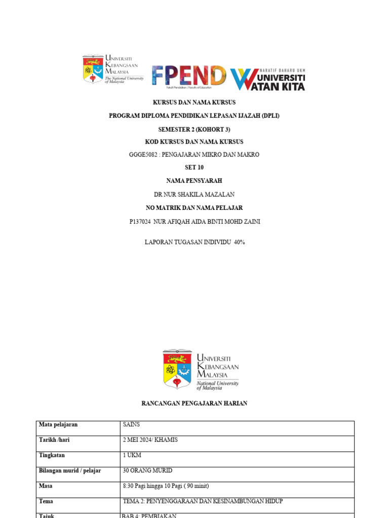 RPH Makro Dan Mikro UKM DPLI | PDF