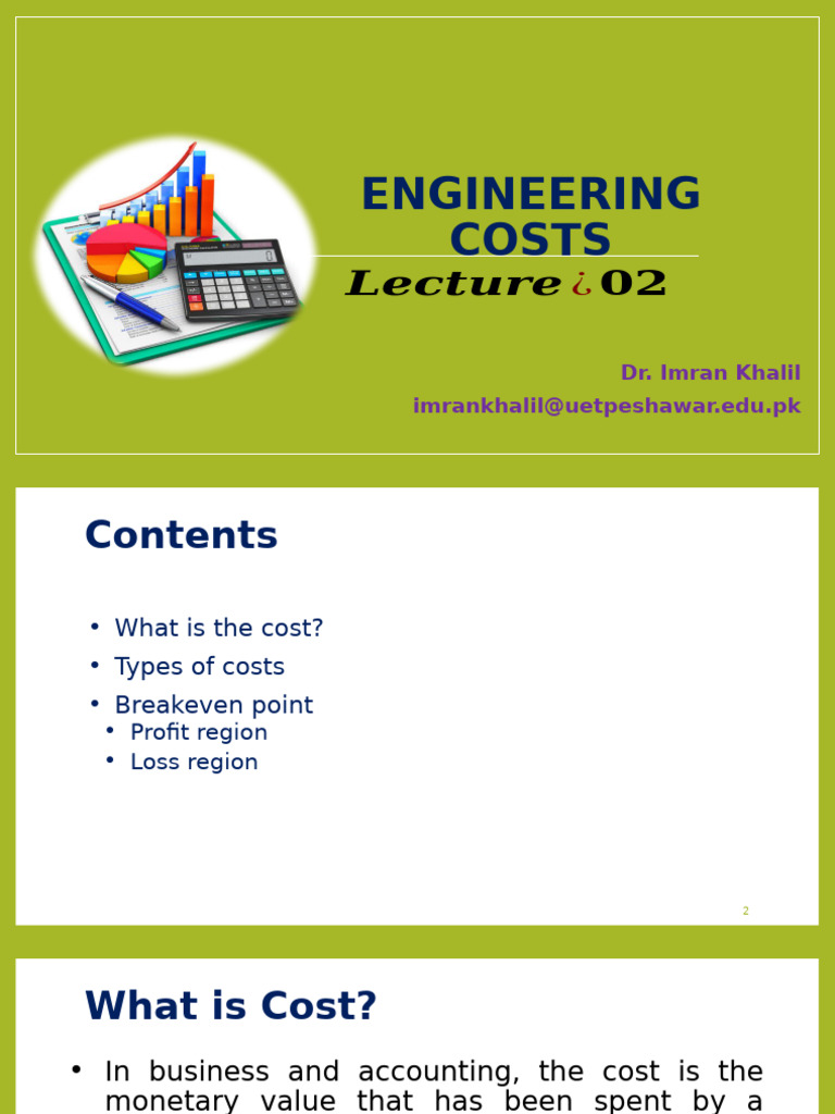 EE-Lecture # 02-Engineering Costs | PDF
