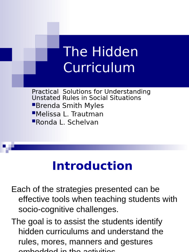 Hidden Curriculum | PDF