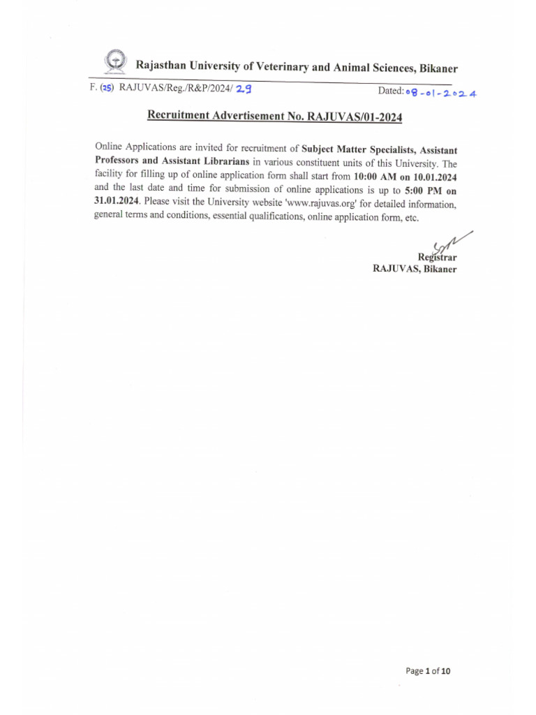 Adv - RAJUVAS 01 2024 | PDF