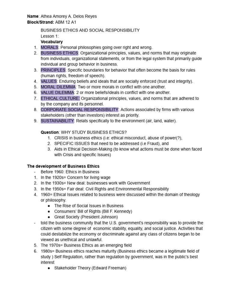 Business Ethics | PDF