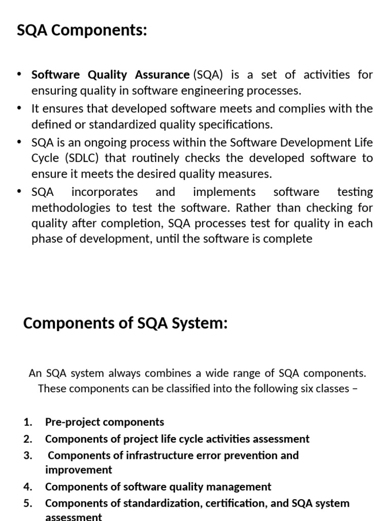 Sqa Components | PDF