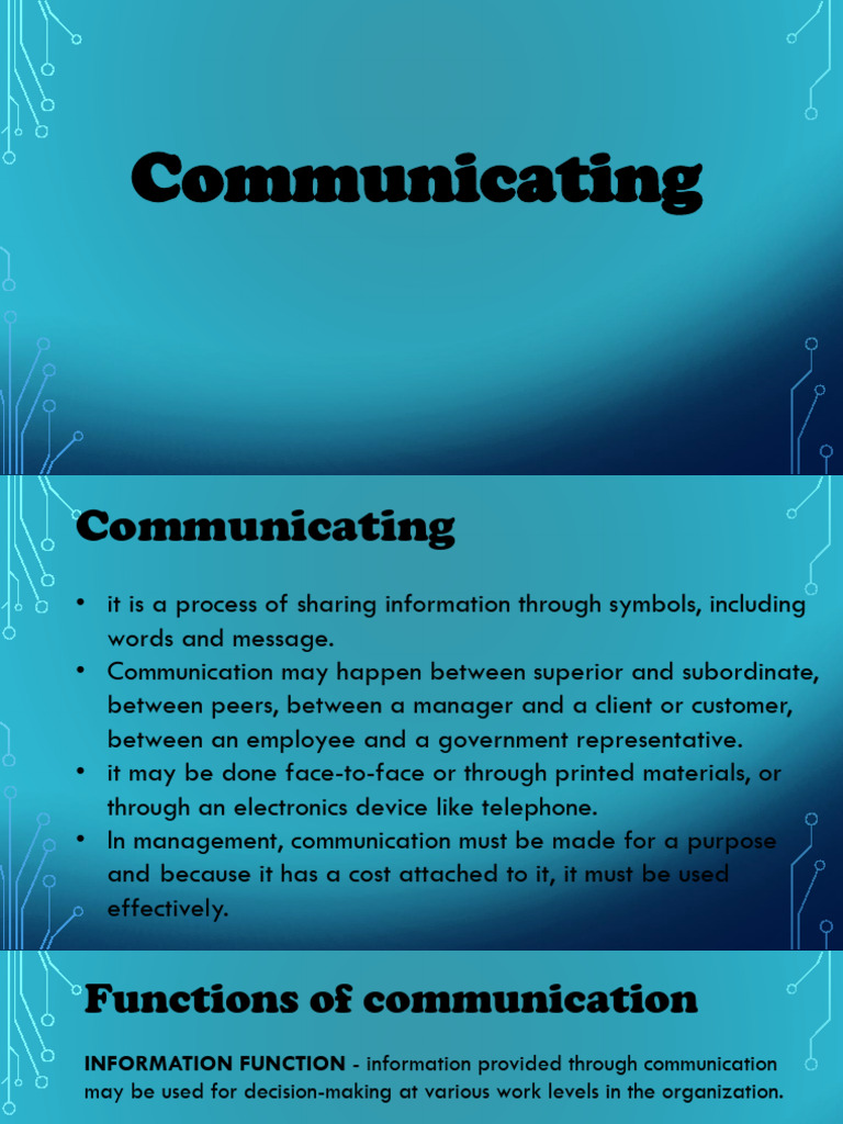 Communicating | PDF