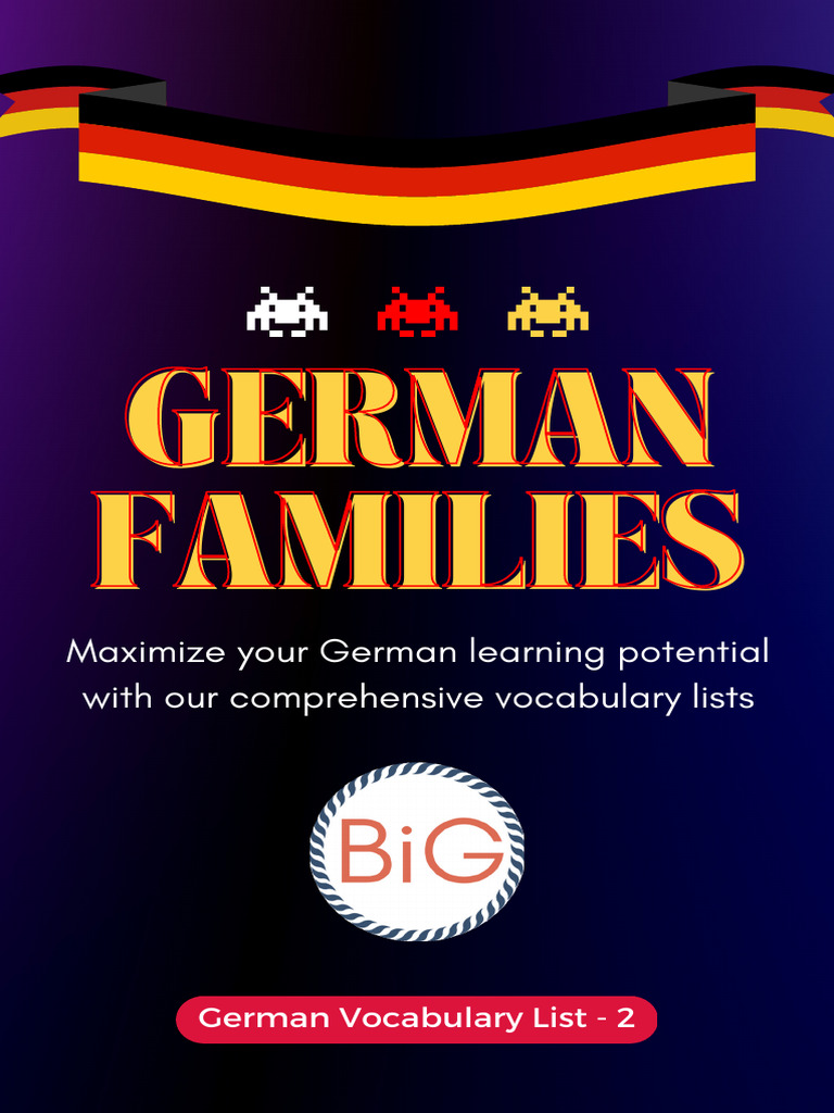 German Families Vocabulary List 2 | PDF