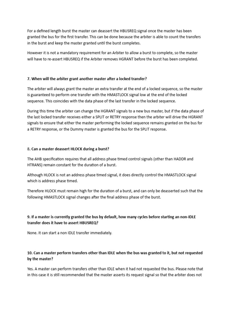 AHB Interview Questions 9 11 | PDF | Computer Engineering | Computers