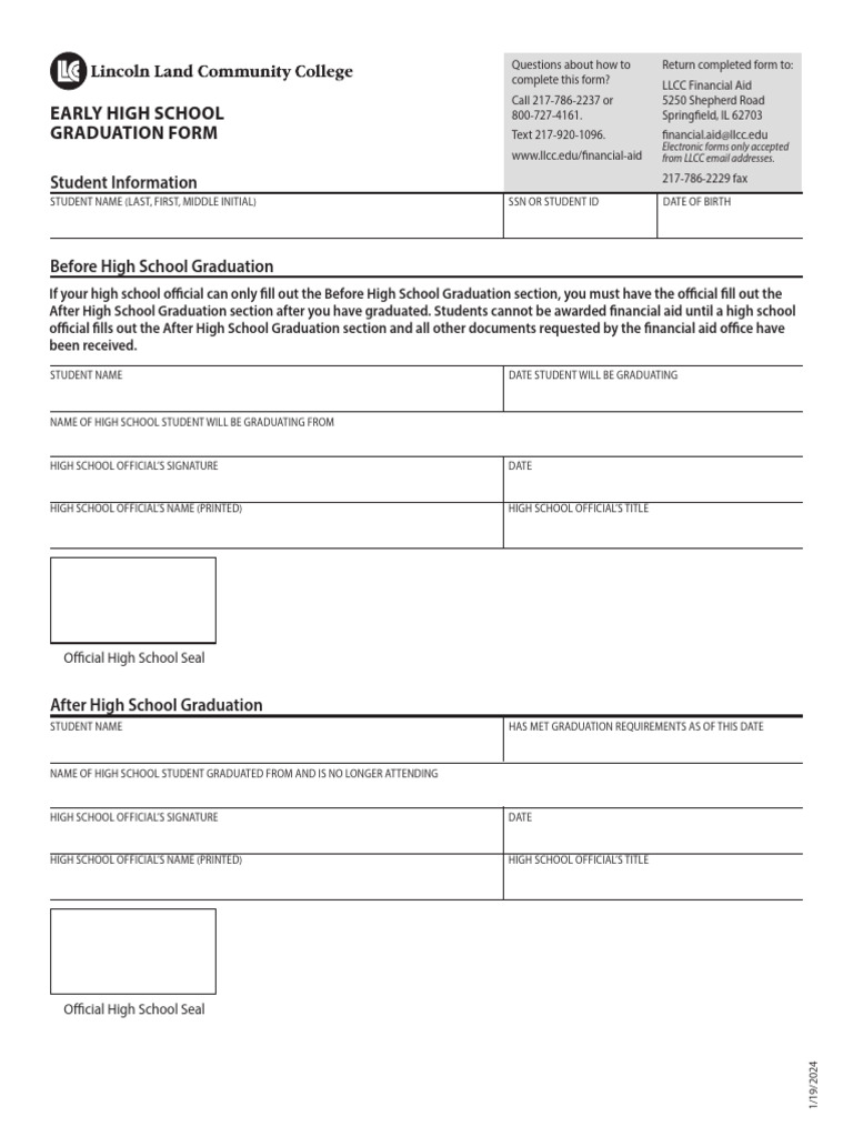 Early High School Graduation Form - Rev1-17-2024 - Accessible | PDF