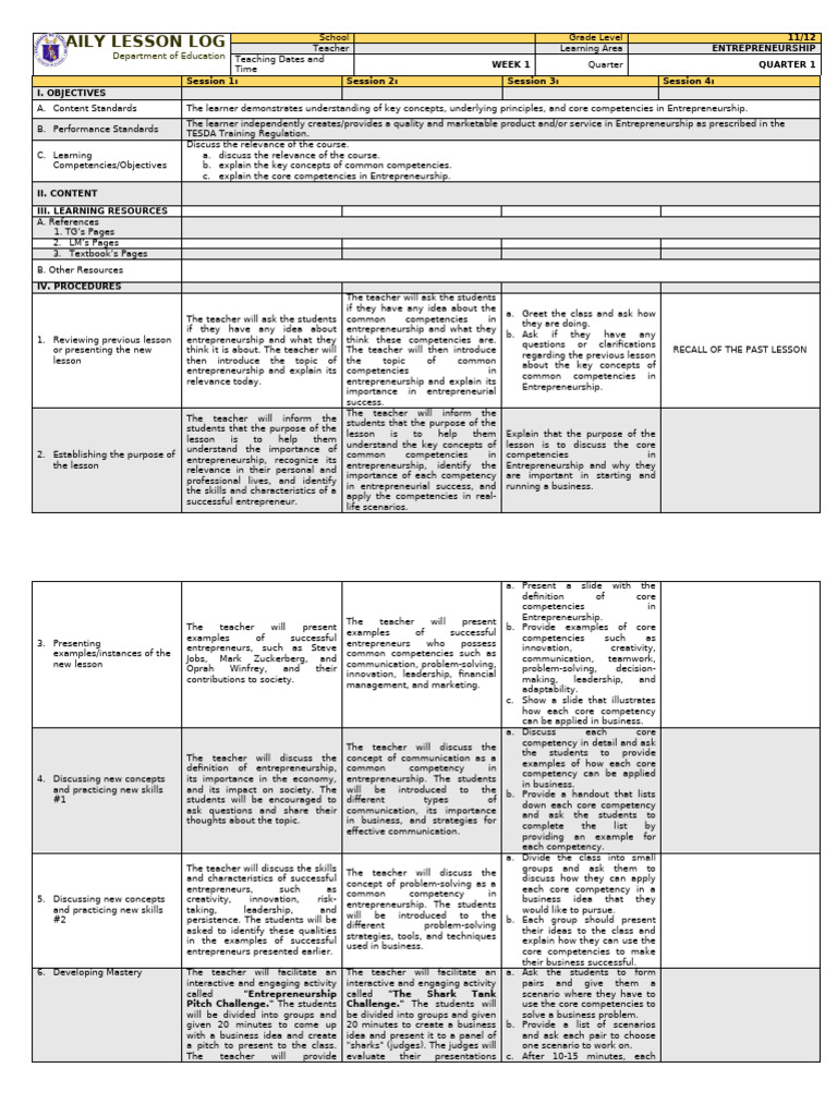 Entrep Q1 Week1 | PDF