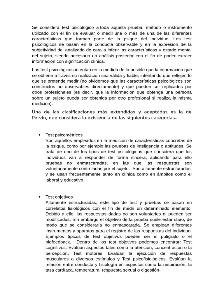 Que Son Los Test Psicológicos | PDF