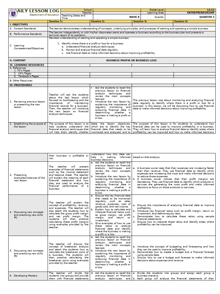 Entrep Q2 Week8 | PDF