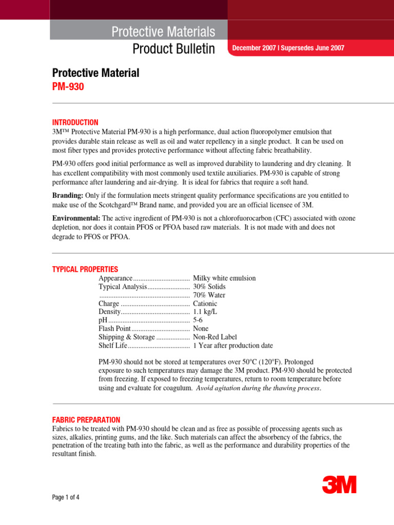PM-930 Latest Product Bulletin | PDF