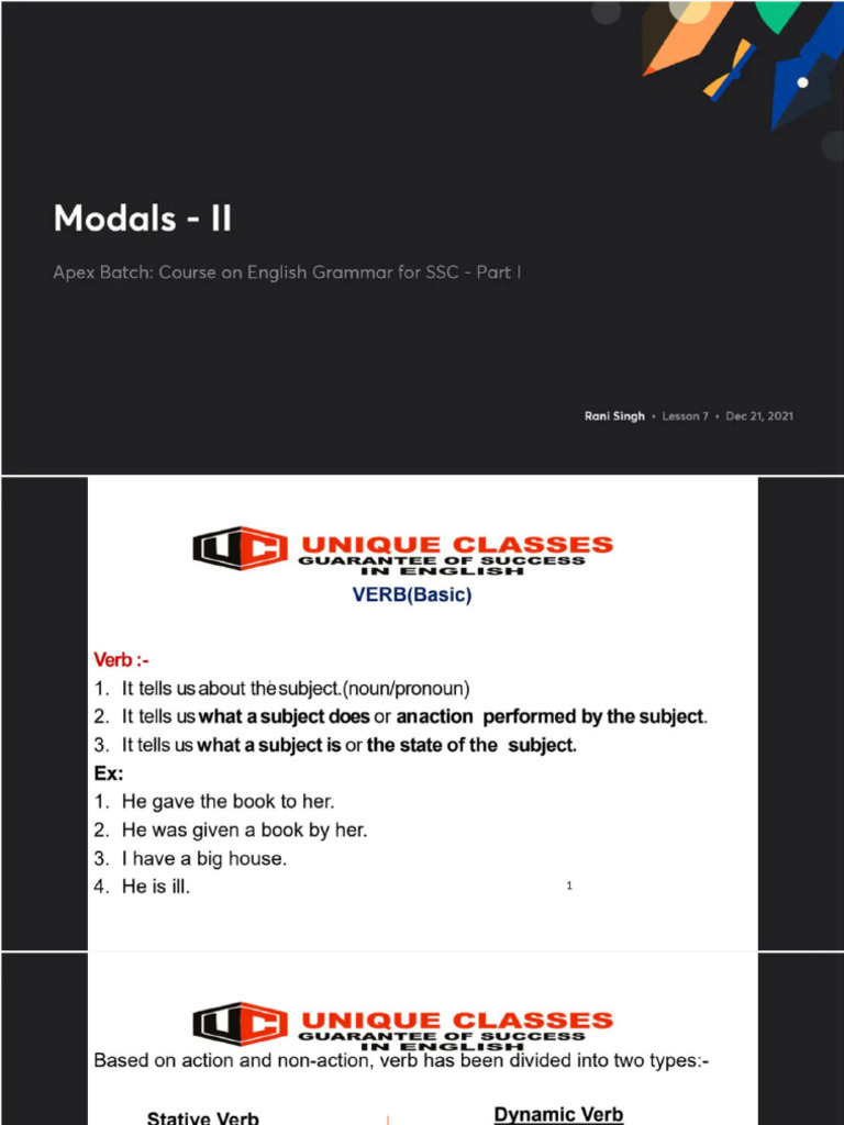 Modals II No Anno | PDF